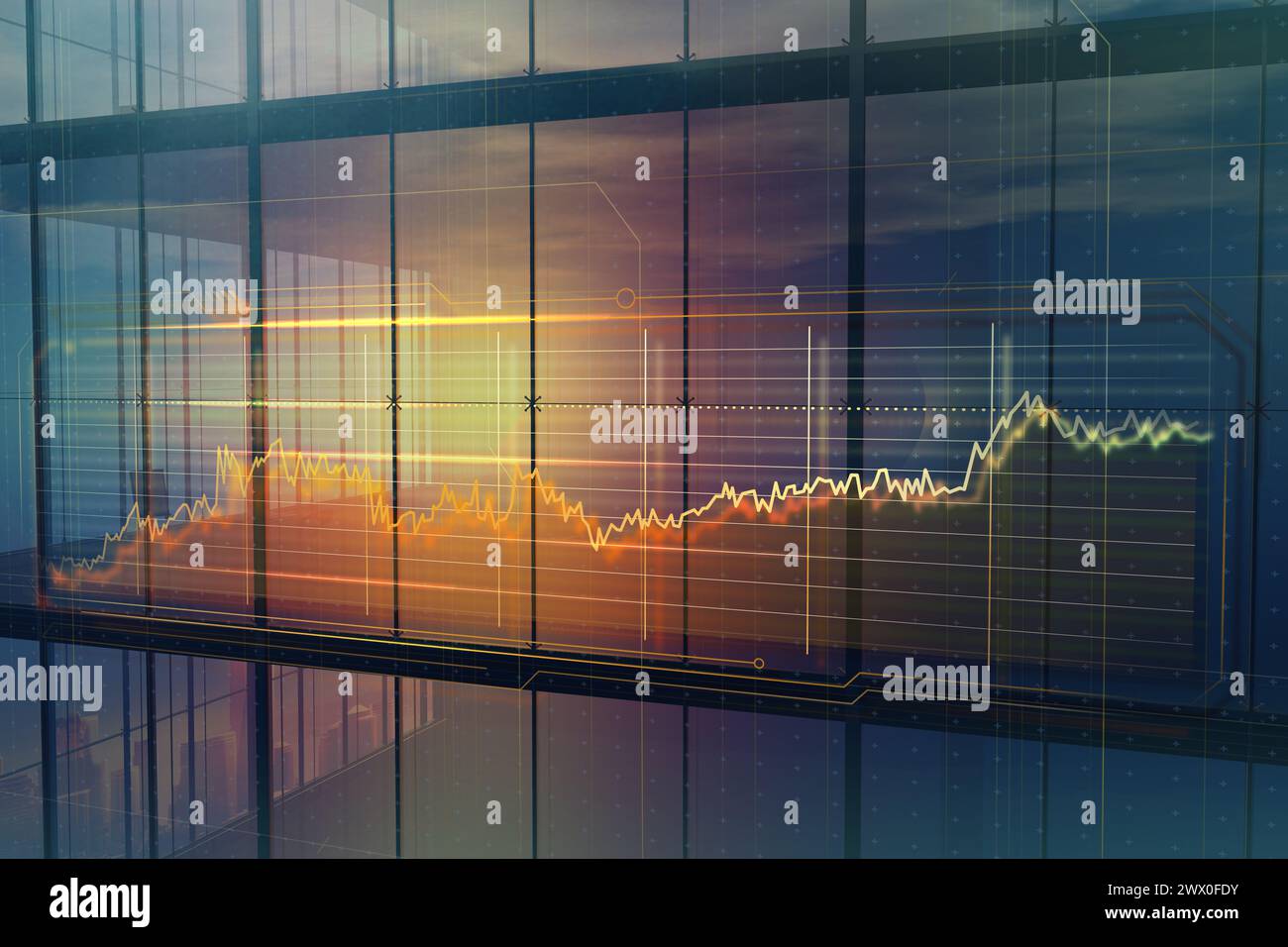 Abstract gold graphic business diagrams. Modern bitmap illustration ...
