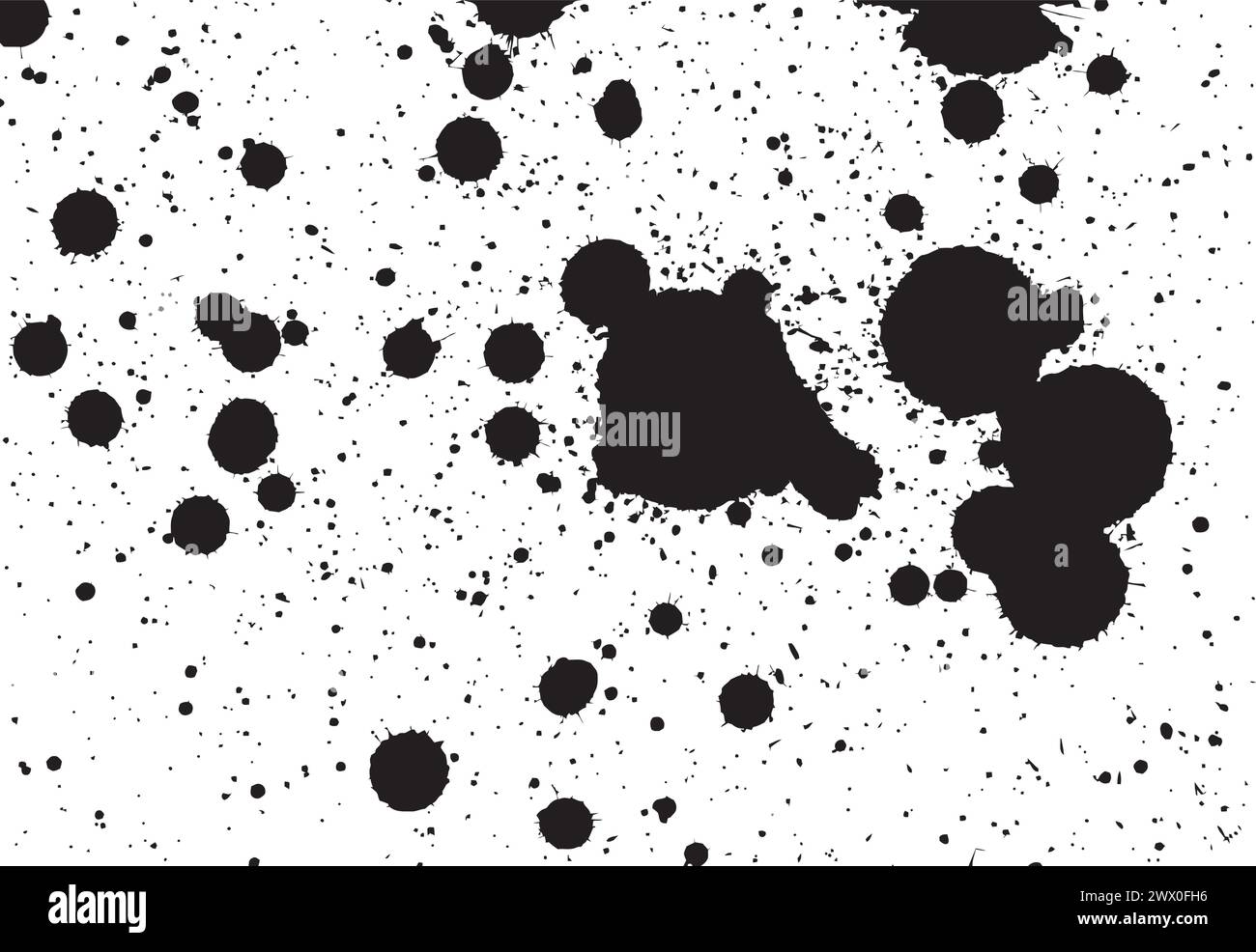 Black Splashes Hand Made Tracing From Sketch, Vector Illustration Stock ...