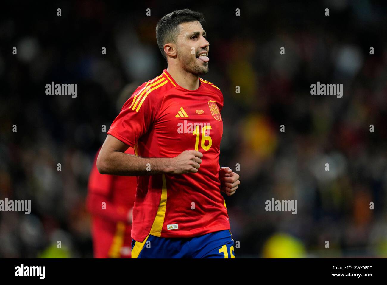 Madrid, Spain. 26th Mar, 2024. Rodri Hernandez of Spainduring the ...