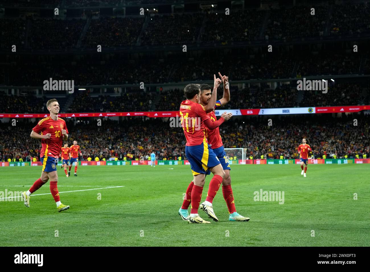 Madrid, Spain. 26th Mar, 2024. Rodri Hernandez of Spainduring the ...