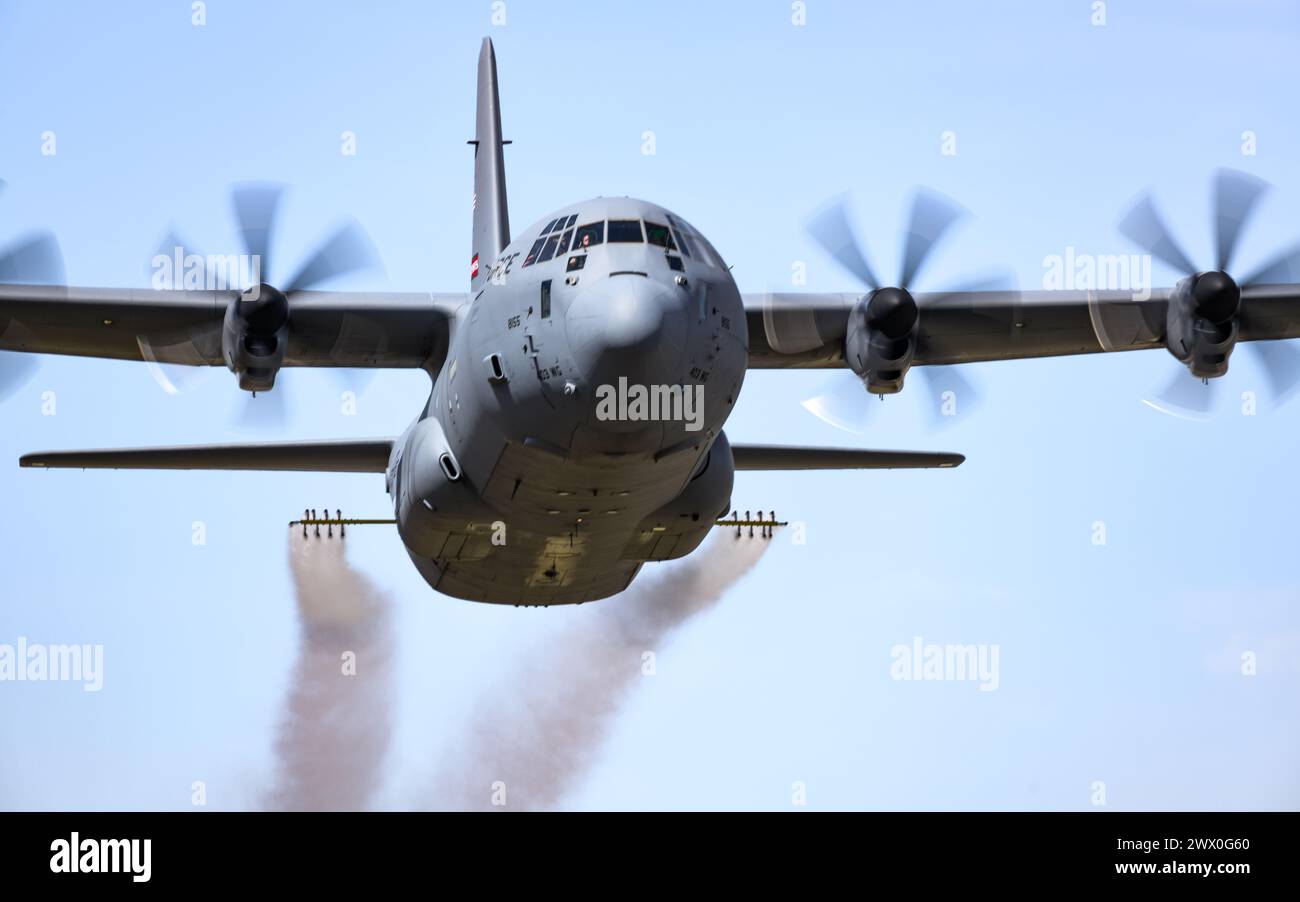 A C-130J-30 Super Hercules aircraft from Keesler Air Force Base ...