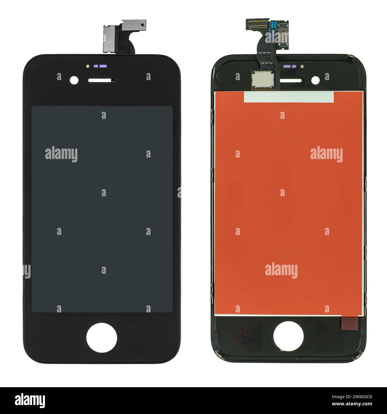 Phone Screen, Phone Part Front and Back View Stock Photo - Alamy