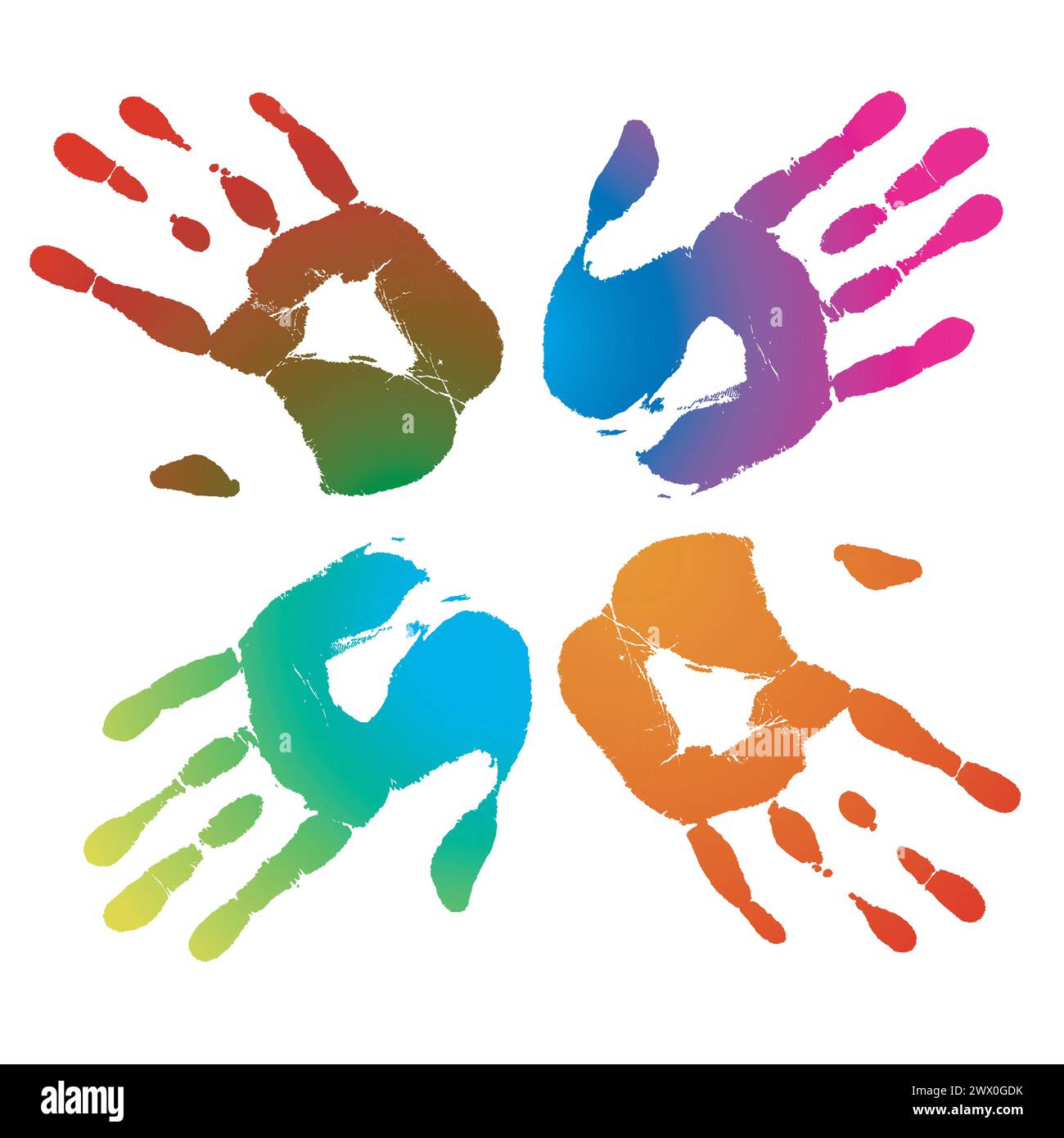 Colorful Palm of The Hand Sets, Vector Illustration Stock Vector Image ...