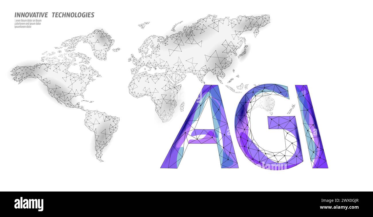 Artificial general intelligence wire letter symbols. International ...