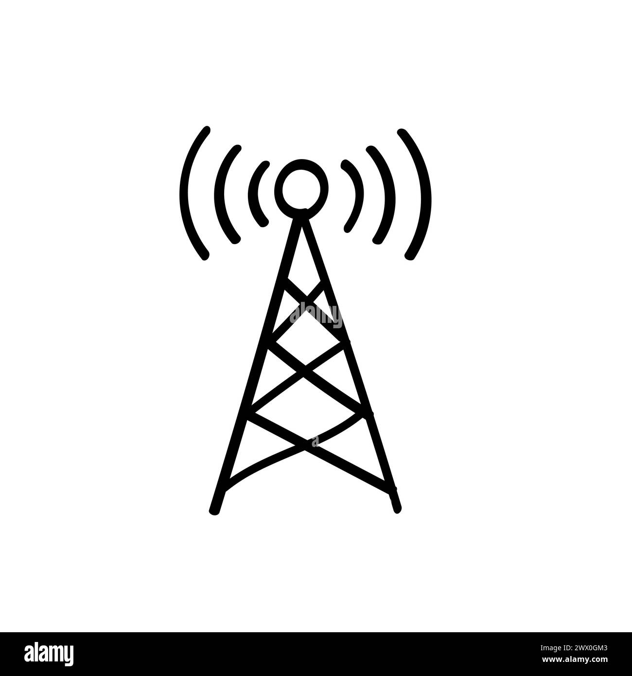 Hand Drawn flat icon for communication tower Stock Vector Image & Art ...