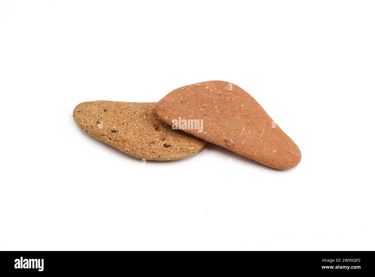 two pebbles from sea isolated Stock Photo - Alamy
