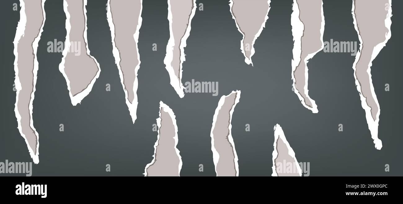 Torn Paper Sets Tracing From Real Paper, Vector Illustration Stock ...