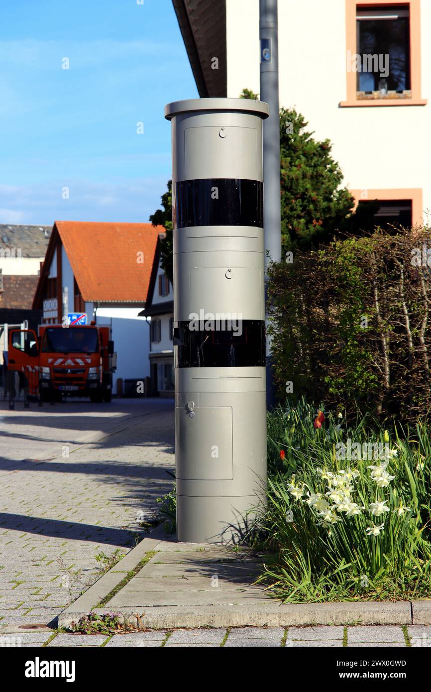Stationary Speed Camera In A Traffic-calmed Street Stock Photo - Alamy