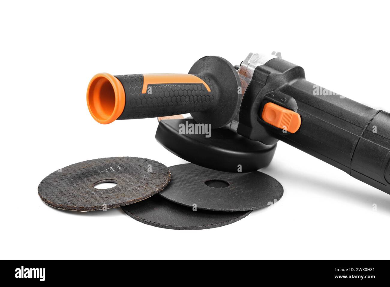 Compact grinder. Angle grinder isolated on a white background Stock ...