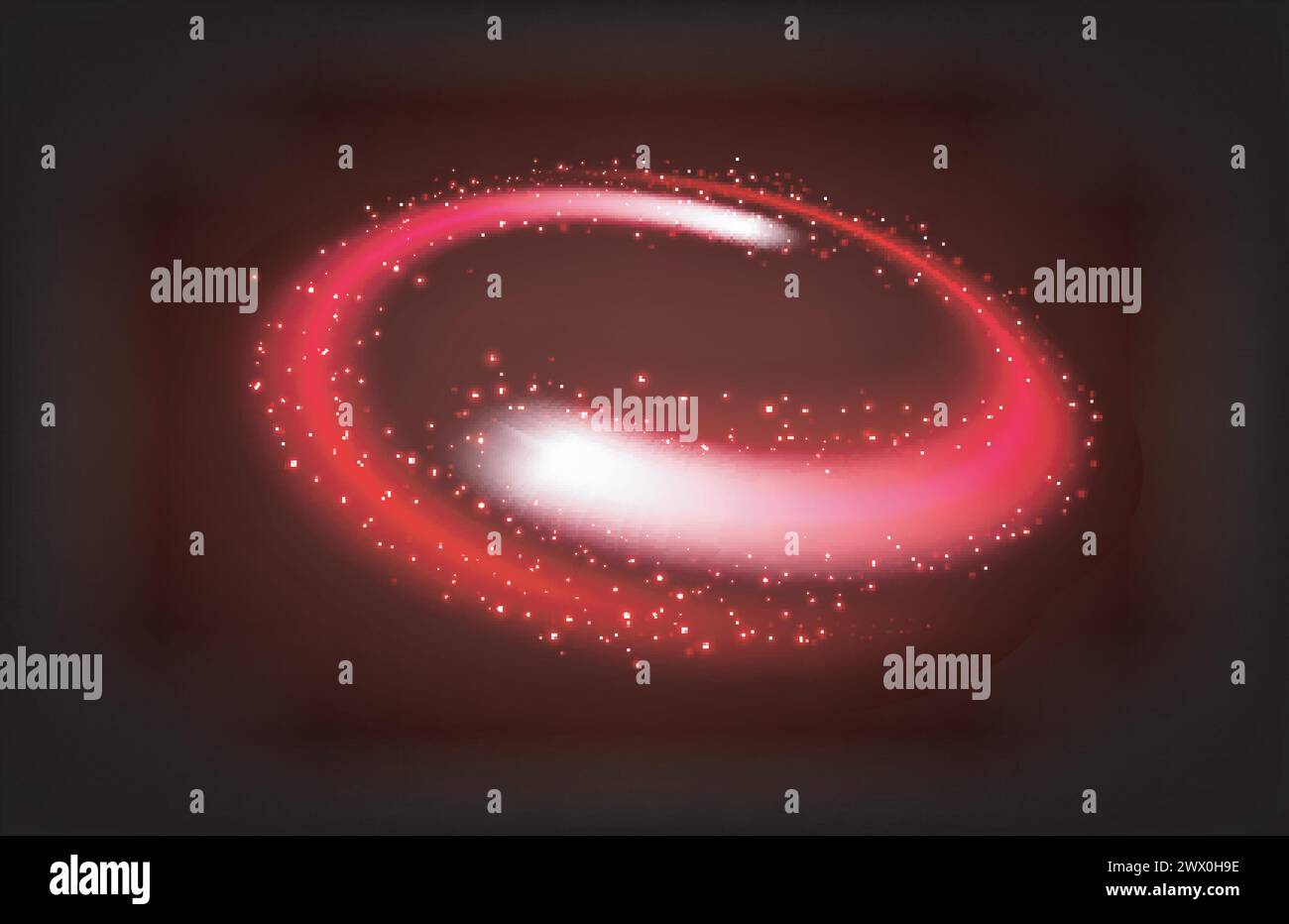 Rotating Red Light Shiny with Sparkles Flat Perspective View, Suitable ...