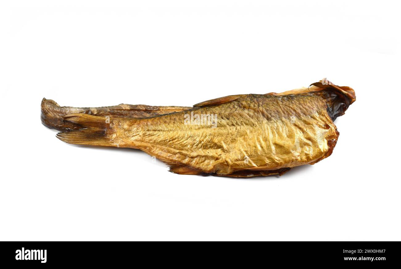 Smoked fish without the head isolated on white background Stock Photo ...