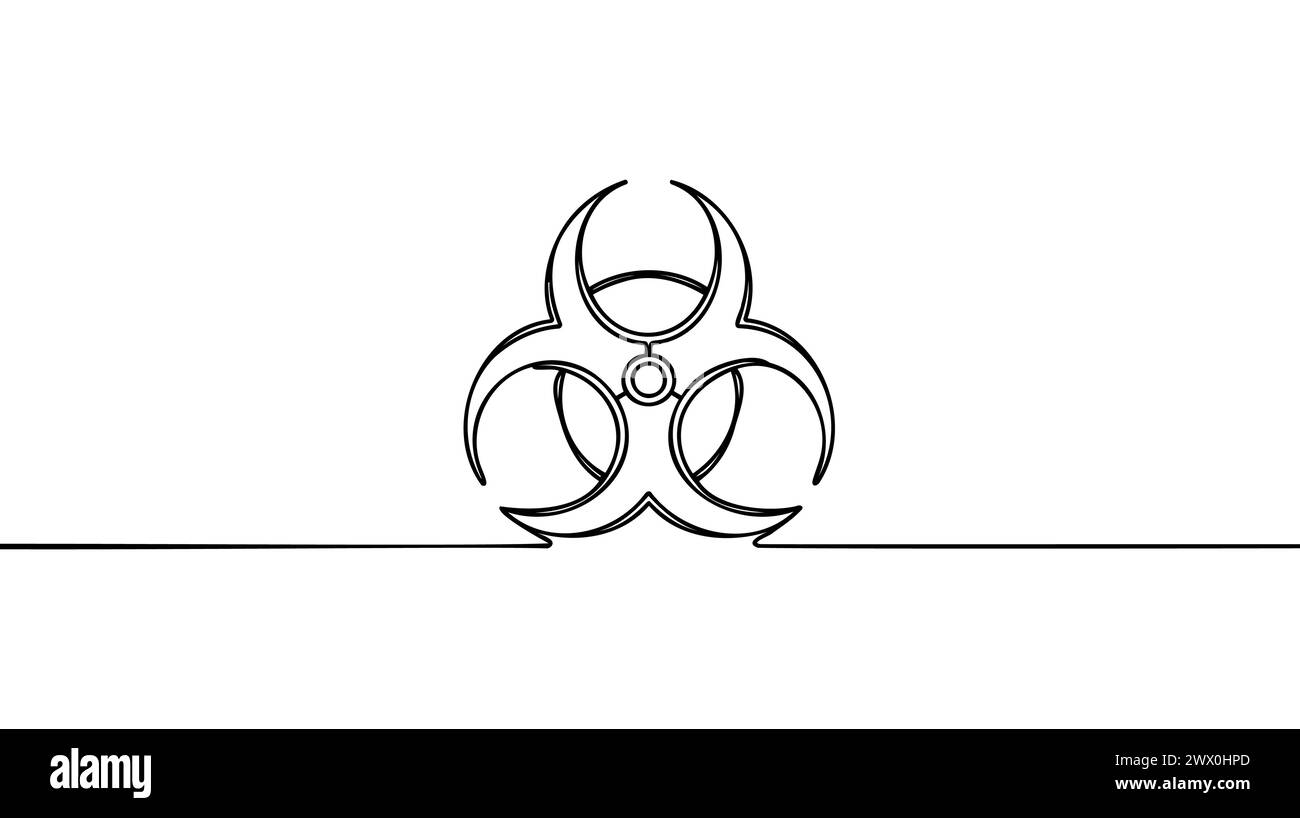 Radiation Icon Line Continuous Drawing Vector One Line Radiation Icon