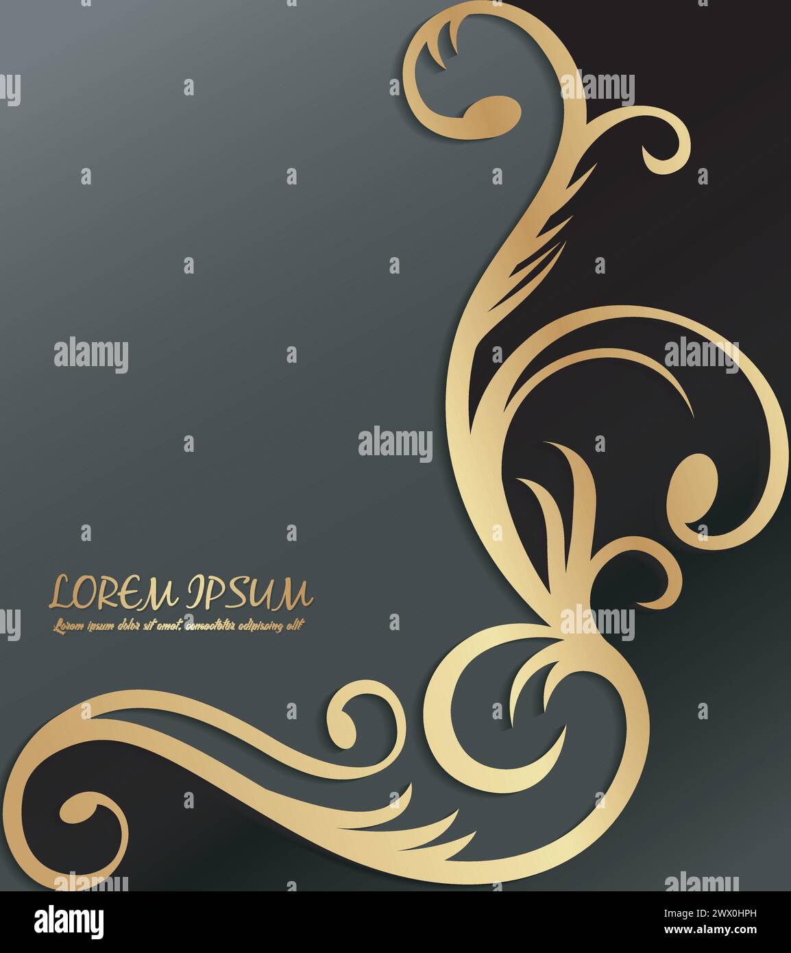 Golden Floral Frame, Suitable For Cover Book, Invitation, and Other ...
