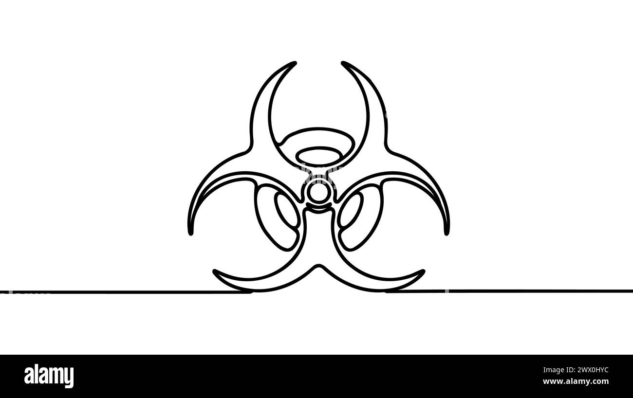 Radiation Icon Line Continuous Drawing Vector One Line Radiation Icon