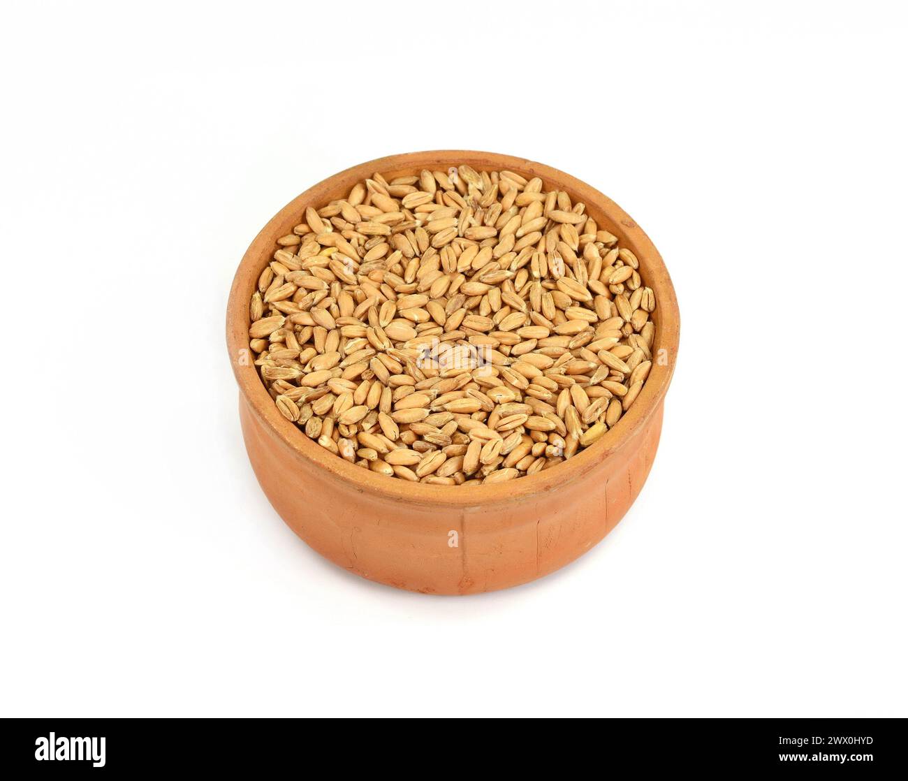 spelt grain in a bowl isolated on white background Stock Photo - Alamy