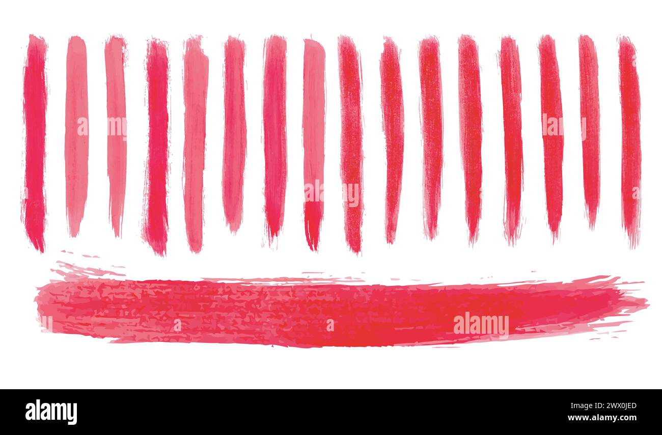 Artistic Red Paint Hand Made Tracing From Sketch, Vector Illustration ...