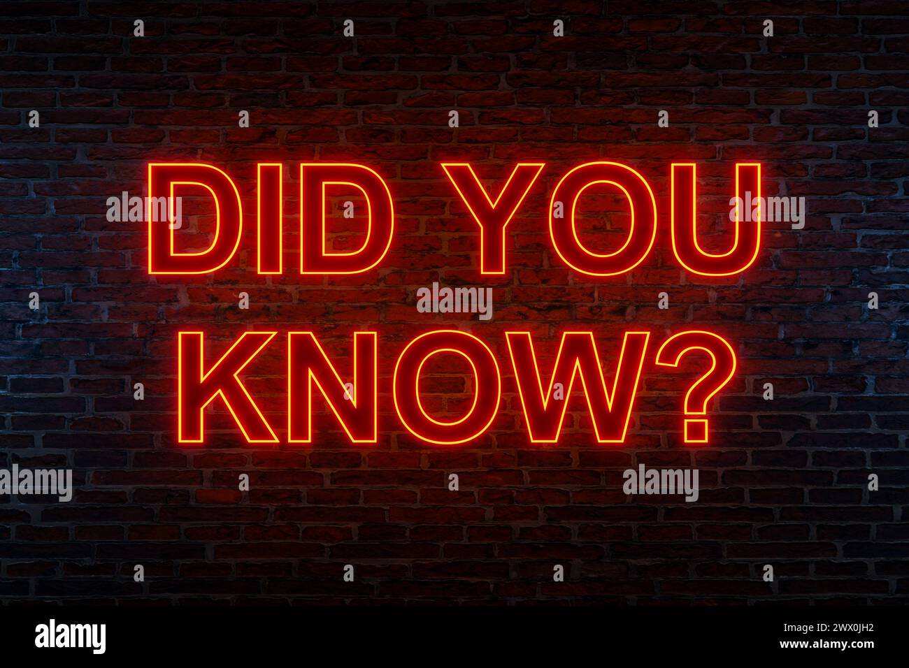 Did you know Did you know Brick wall at night with the text Did you ...