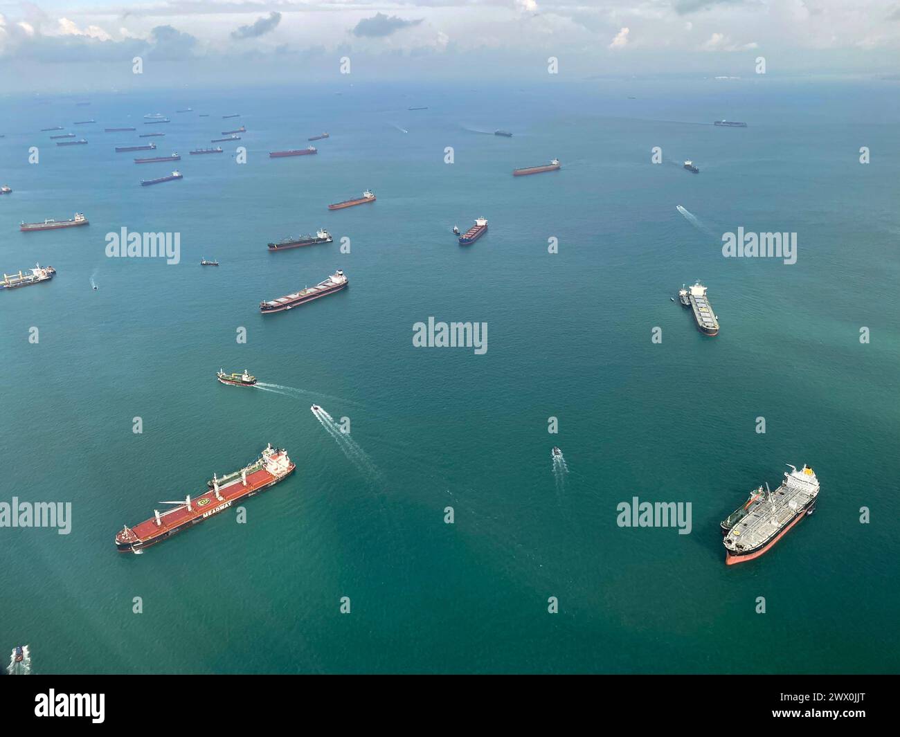 Aerial view cargo container ships hi-res stock photography and images ...