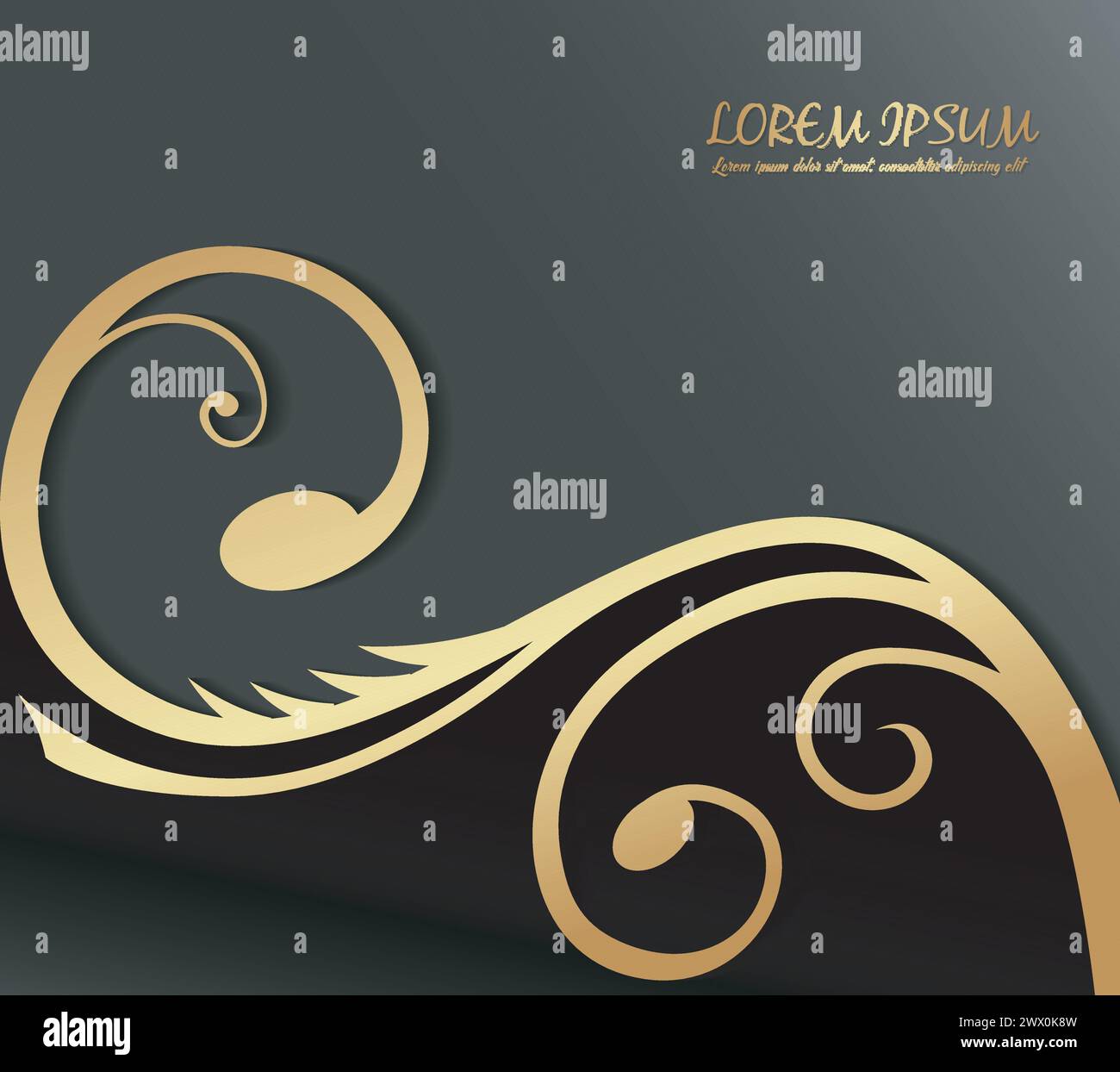 Golden Floral Frame, Suitable For Cover Book, Invitation, and Other ...