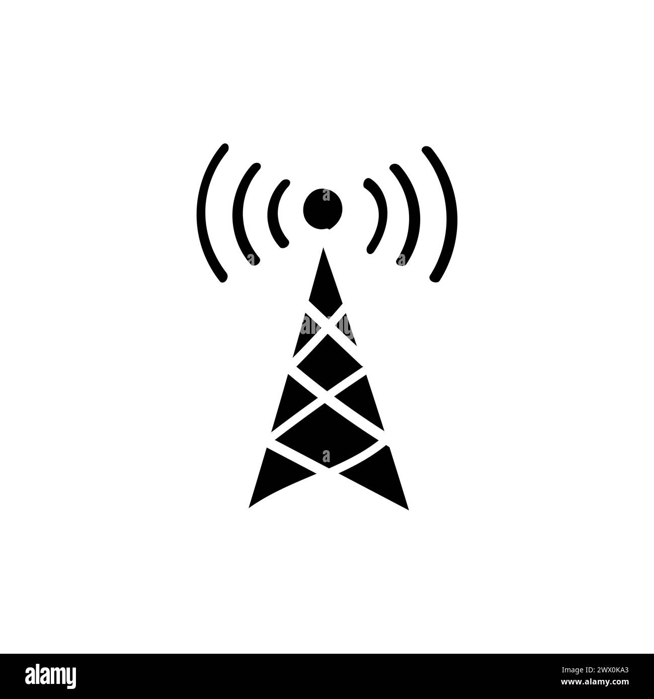 Hand Drawn flat icon for communication tower Stock Vector Image & Art ...
