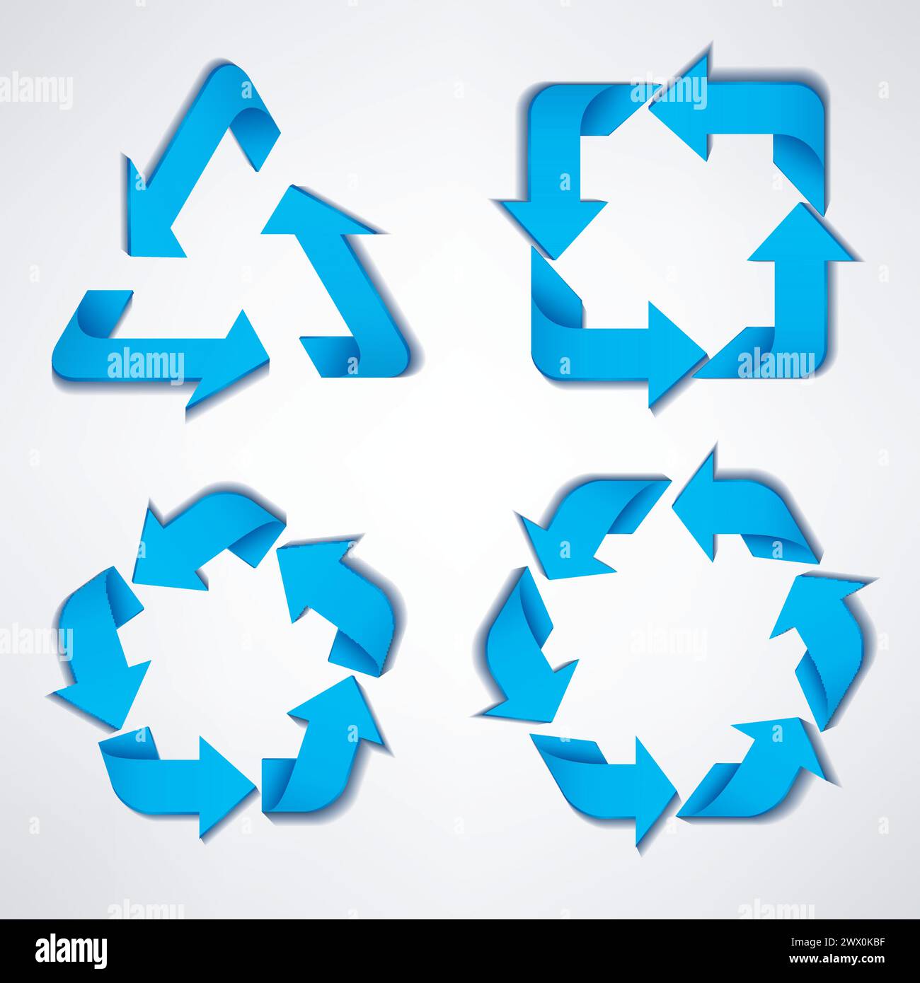 Blue Arrows with Various Curved Shape, Suitable For Recycle, Ecological ...
