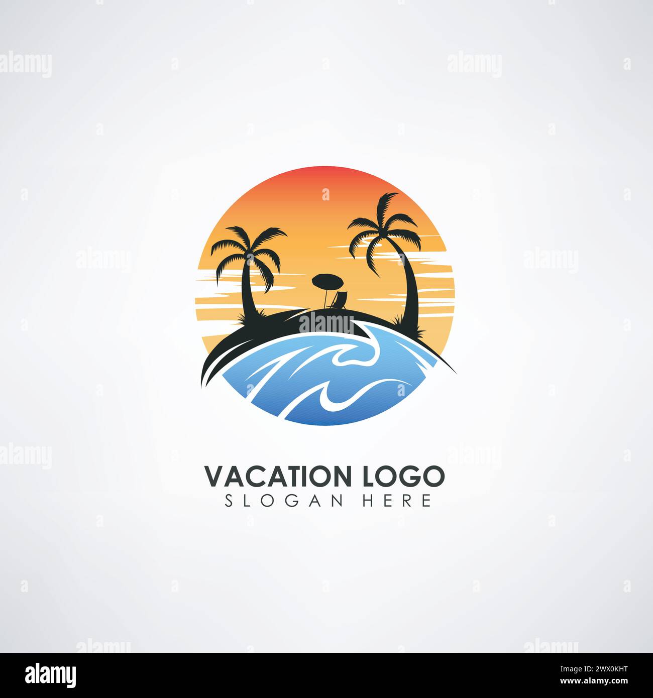 Vacation Concept Logo Template. Label For Vacation and Travels, Vector ...