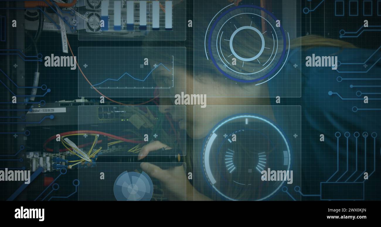 Image of text with globe and network of connections. Global digital ...