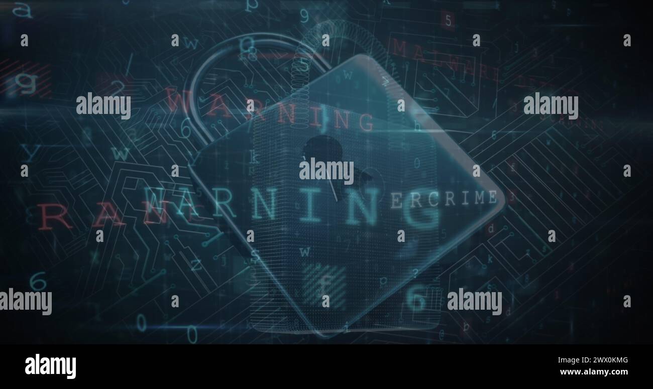 Image Of Cyber Security Data Processing Over Security Padlock And Microprocessor Connections