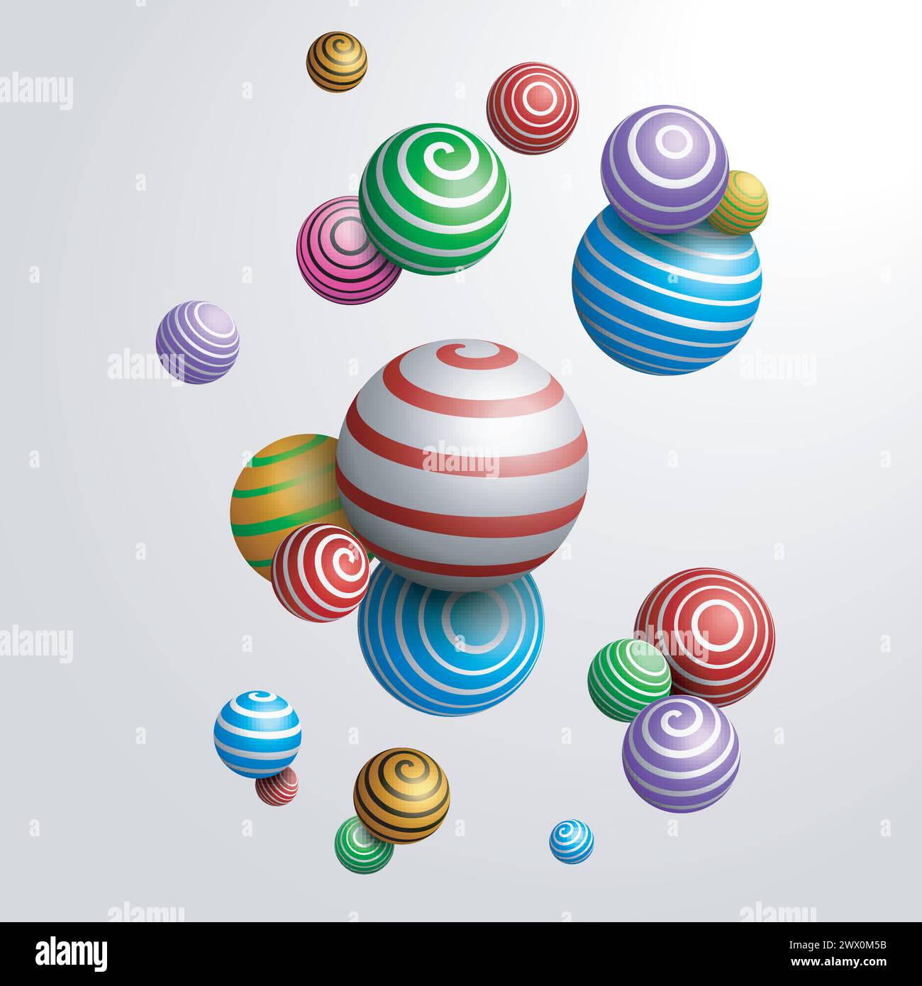 Abstract Multicolored Decorative Balls 3D, Vector Illustration Stock ...