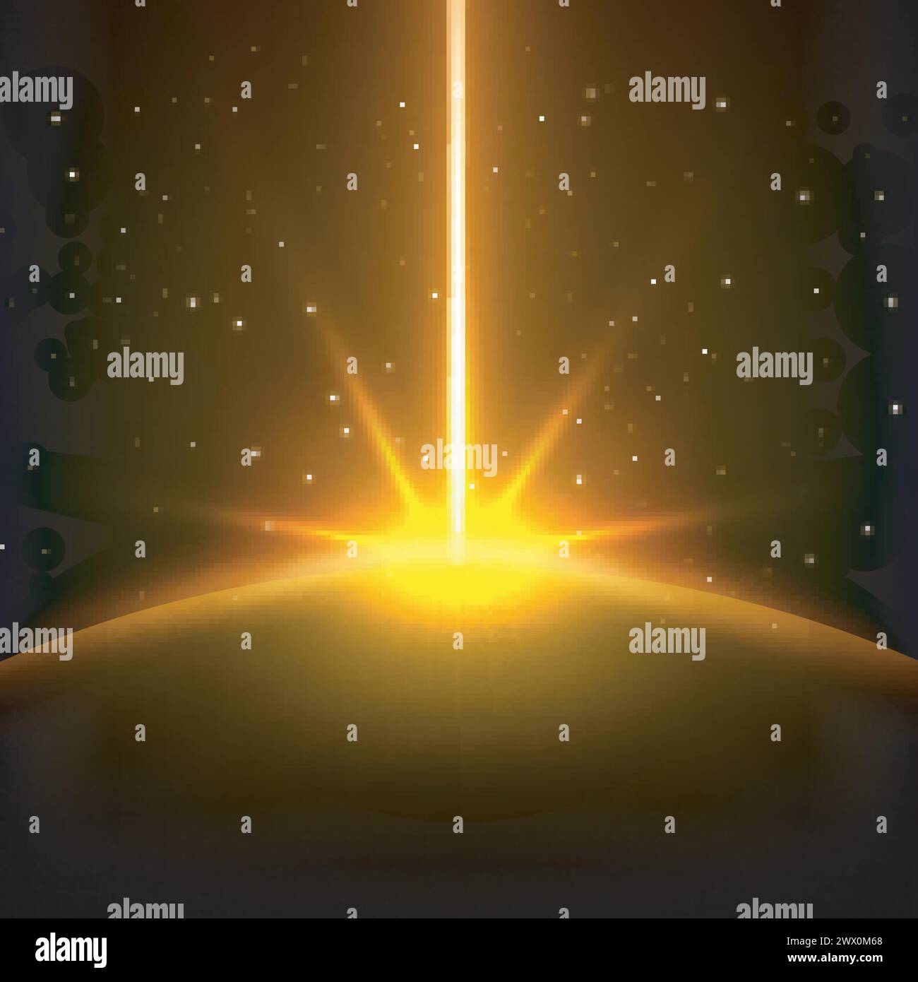 Yellow Rays Rising with Space Background, Vector Illustration Stock ...
