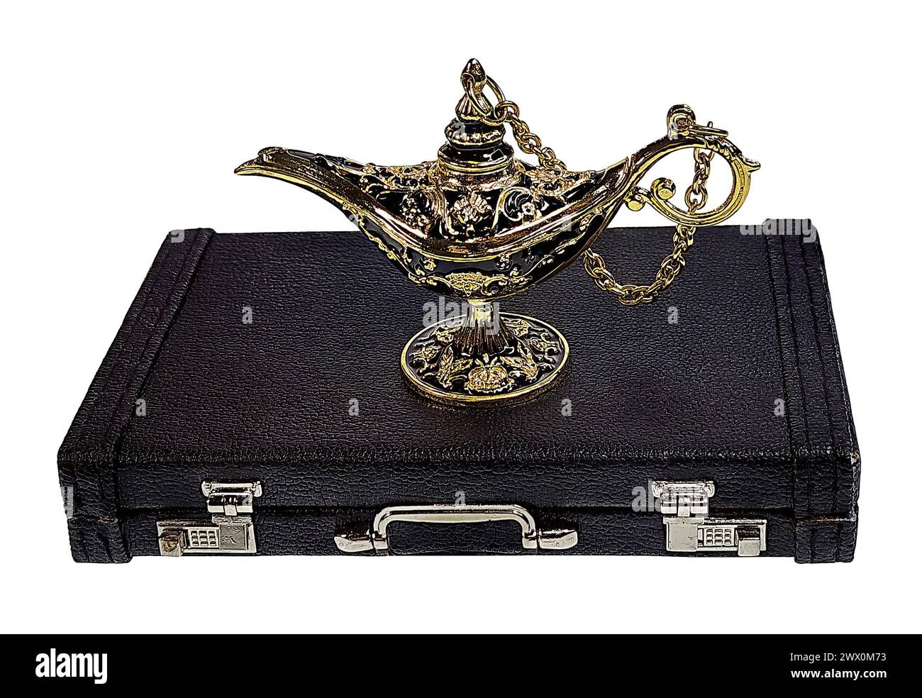 A gold and black Aladdin's lamp Stock Photo - Alamy