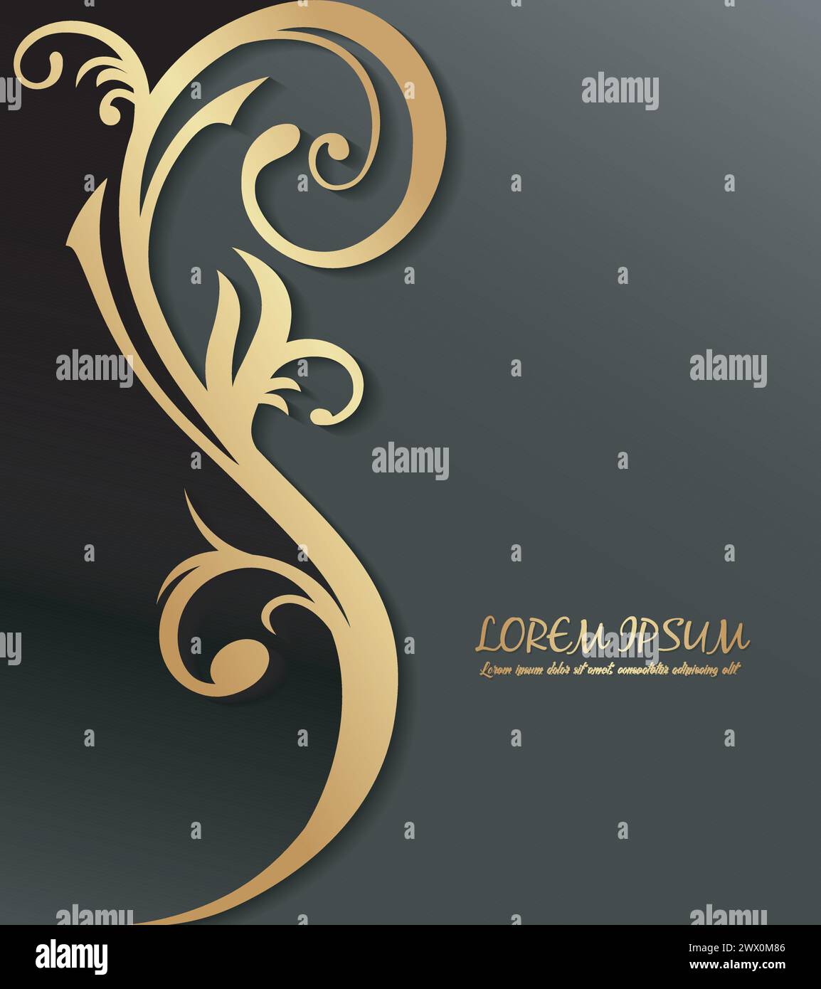 Golden Floral Frame, Suitable For Cover Book, Invitation, and Other ...