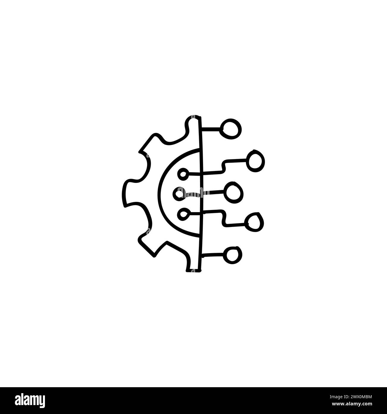 Hand Drawn flat icon for digital transformation Stock Vector Image & Art - Alamy