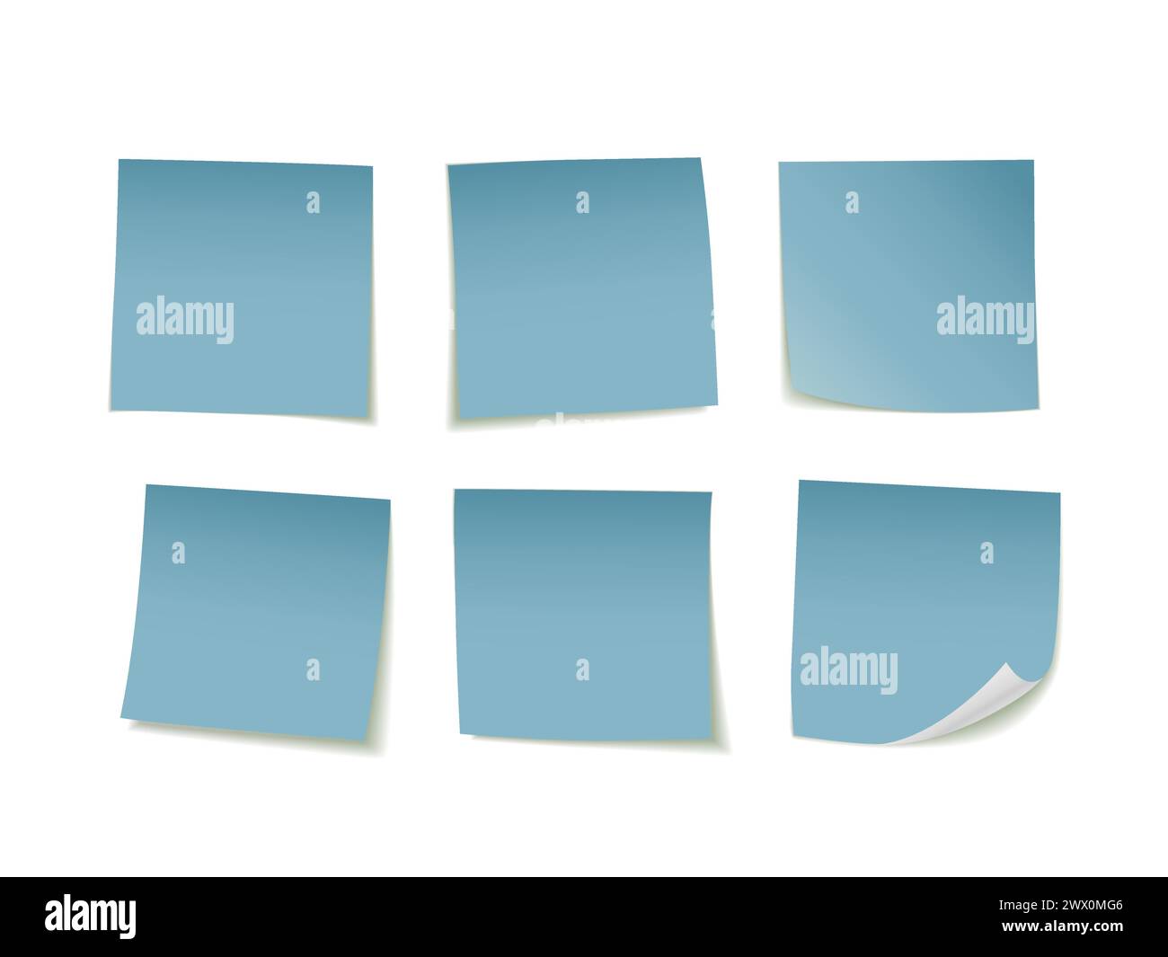 Blue Sticky Notes Set. Suitable For Notes, Advertising, and Other ...