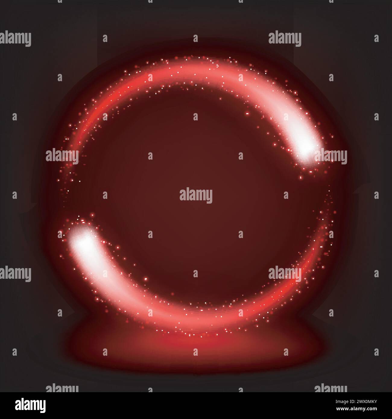 Rotating Red Light Shiny with Sparkles Flat Perspective View, Suitable ...