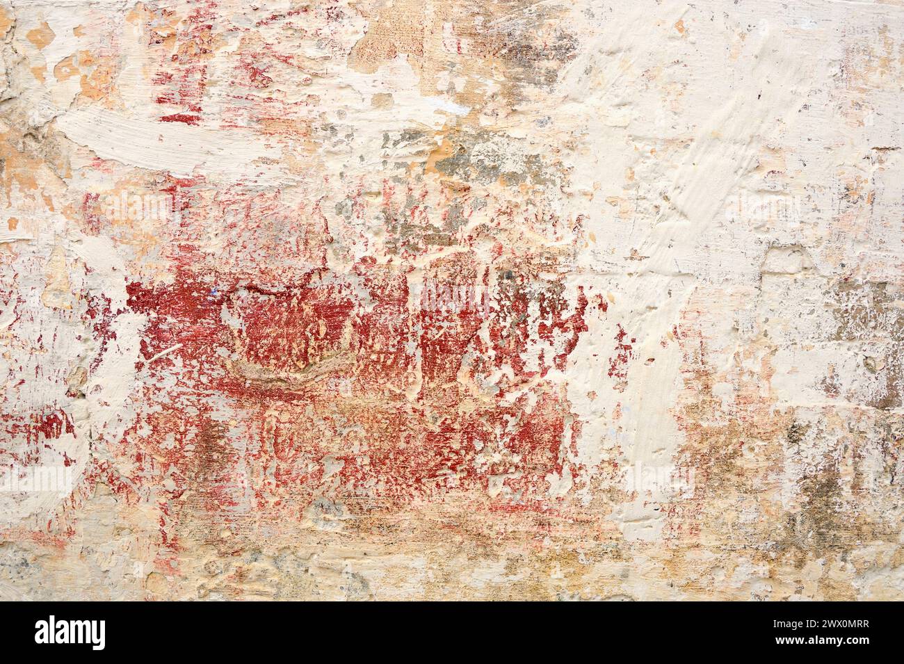 The tonal range from red to pink to cream of this background wall is ...