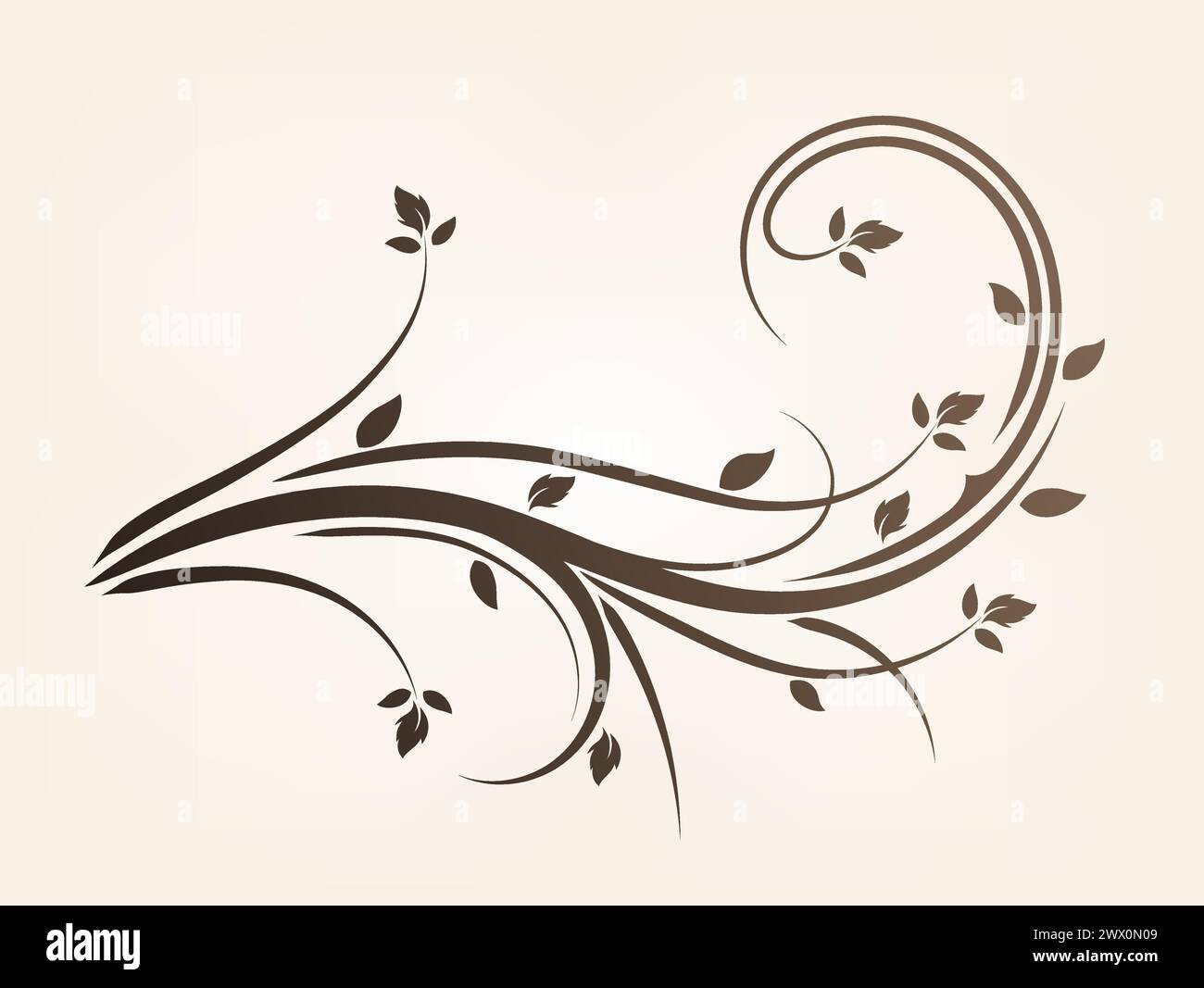 Floral Leaf Swirl, Vector Illustration Stock Vector Image & Art - Alamy