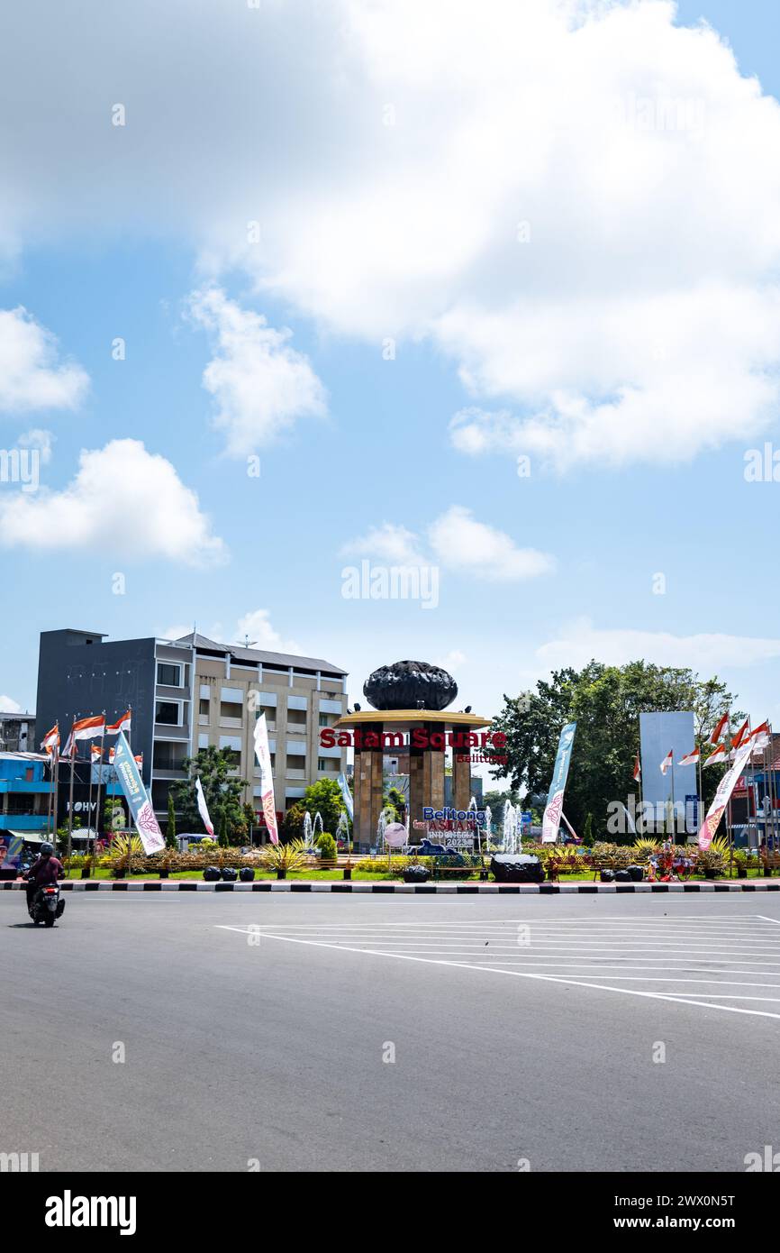 Belitung, Indonesia - 03.15.2024: Tanjung Pandan city center view with ...