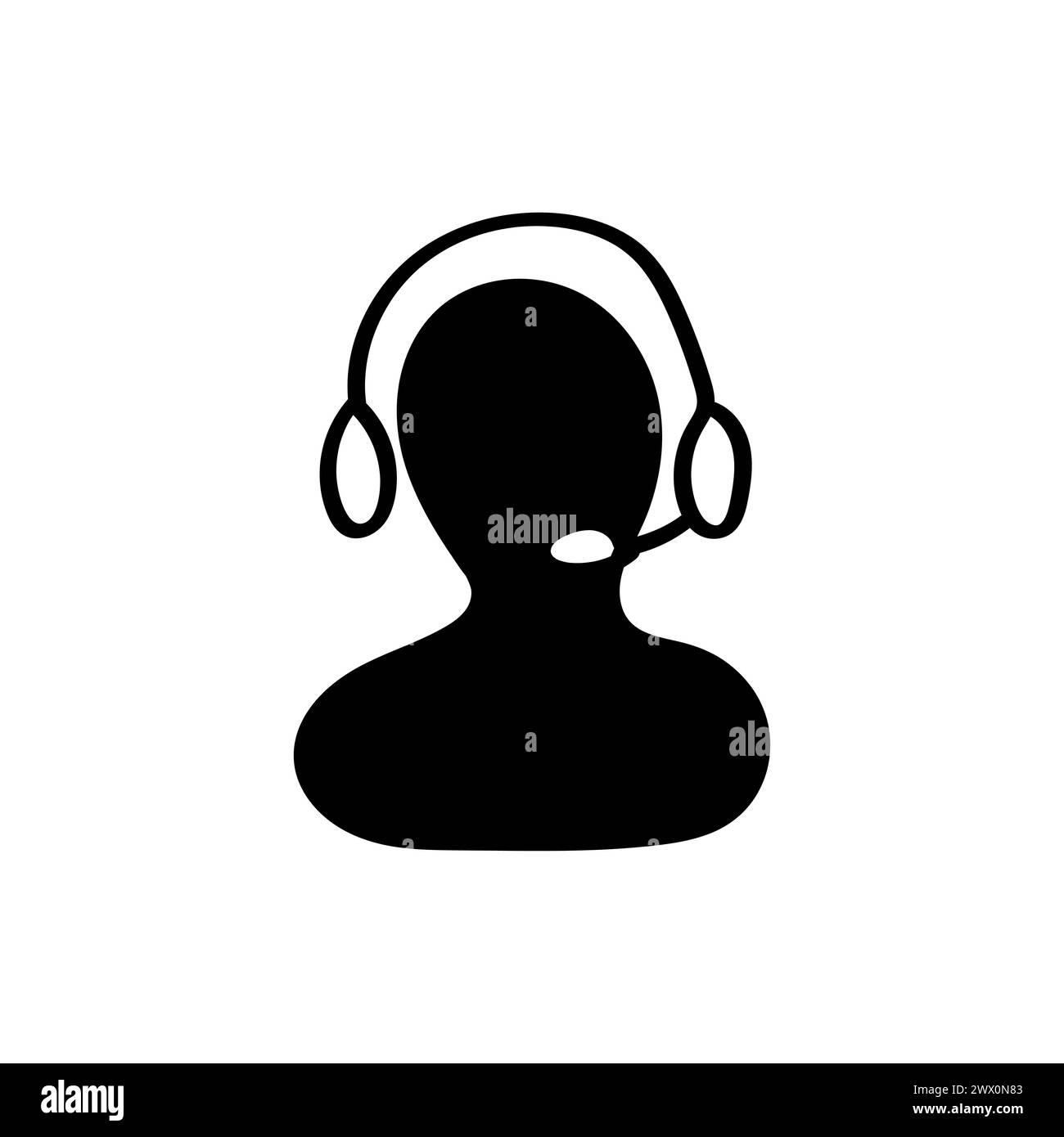 Icon thin line customer support Black and White Stock Photos & Images ...