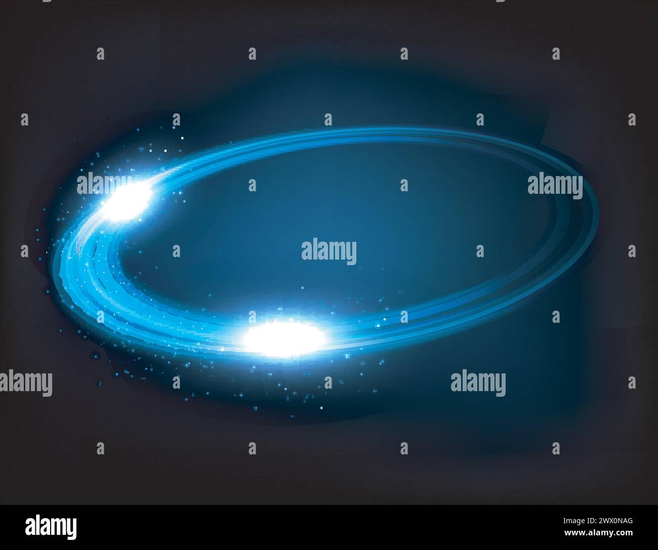 Rotating Blue Light Shiny with Sparkles Flat Perspective View, Suitable ...