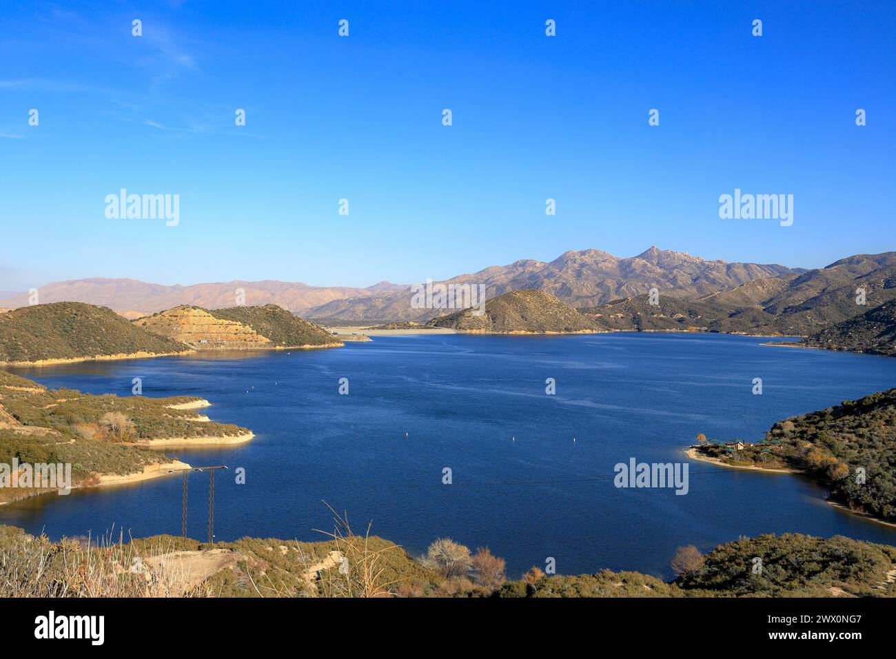 Overview of Silverwood lake state recreational area in San Bernadino ...