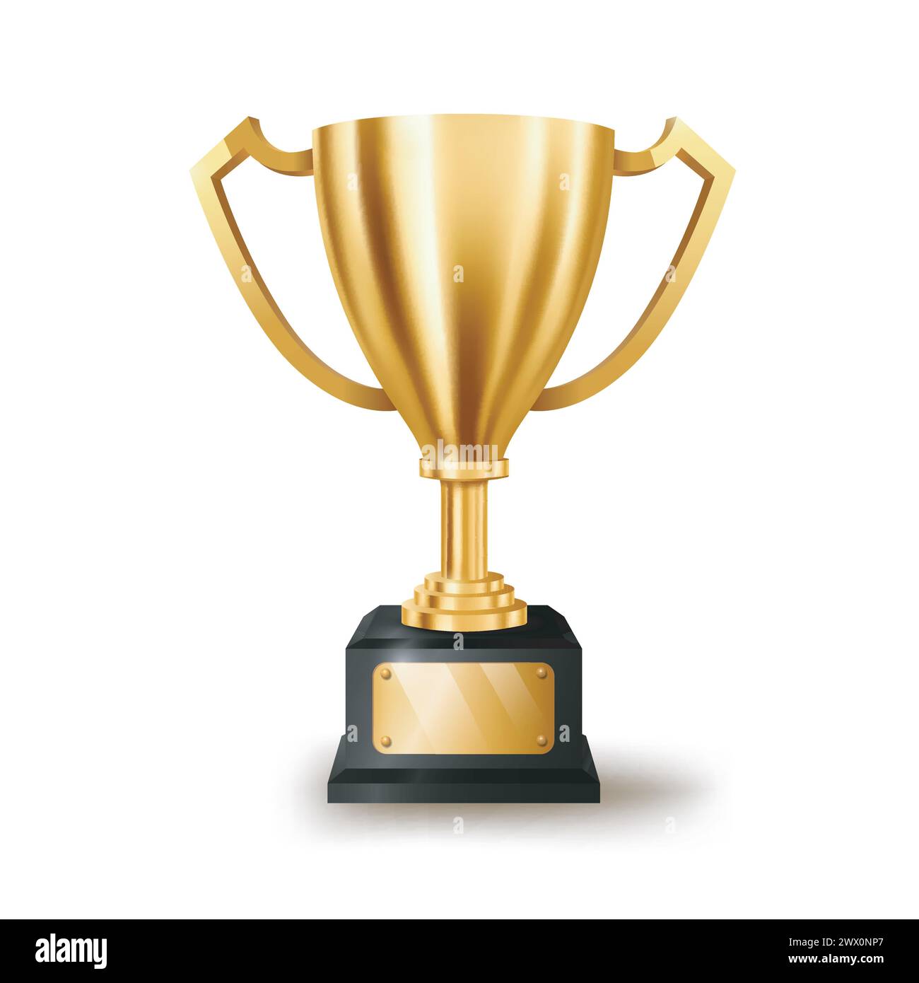 Realistic Golden Trophy with Text Space, Vector Illustration Stock ...