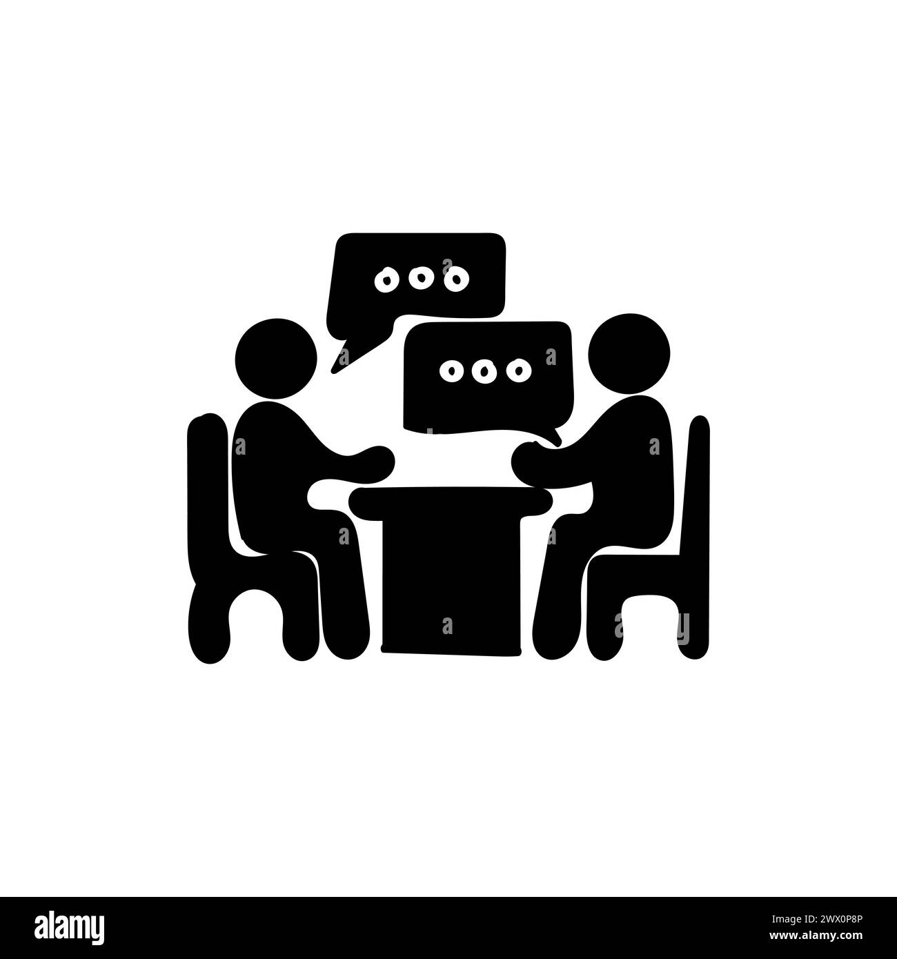 Businessman sitting on conference table Stock Vector Images - Alamy
