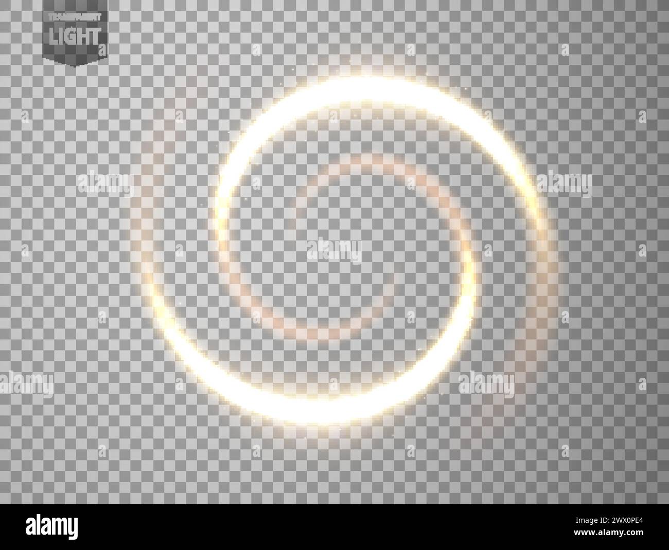 Gold Light Twisted. Isolated on Transparent Background, Vector ...