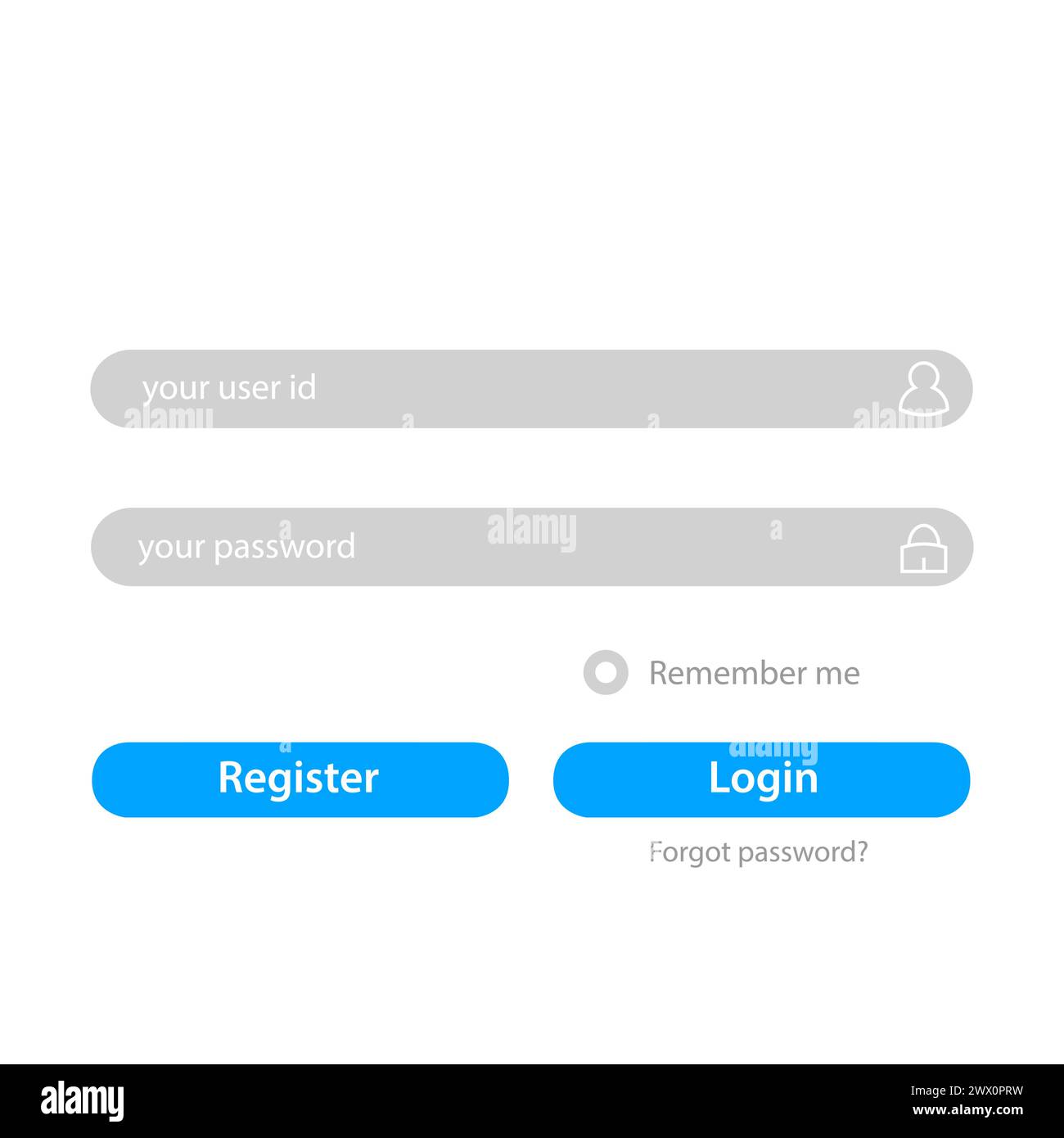 User Login and Register User Interface Template, Vector Illustration ...