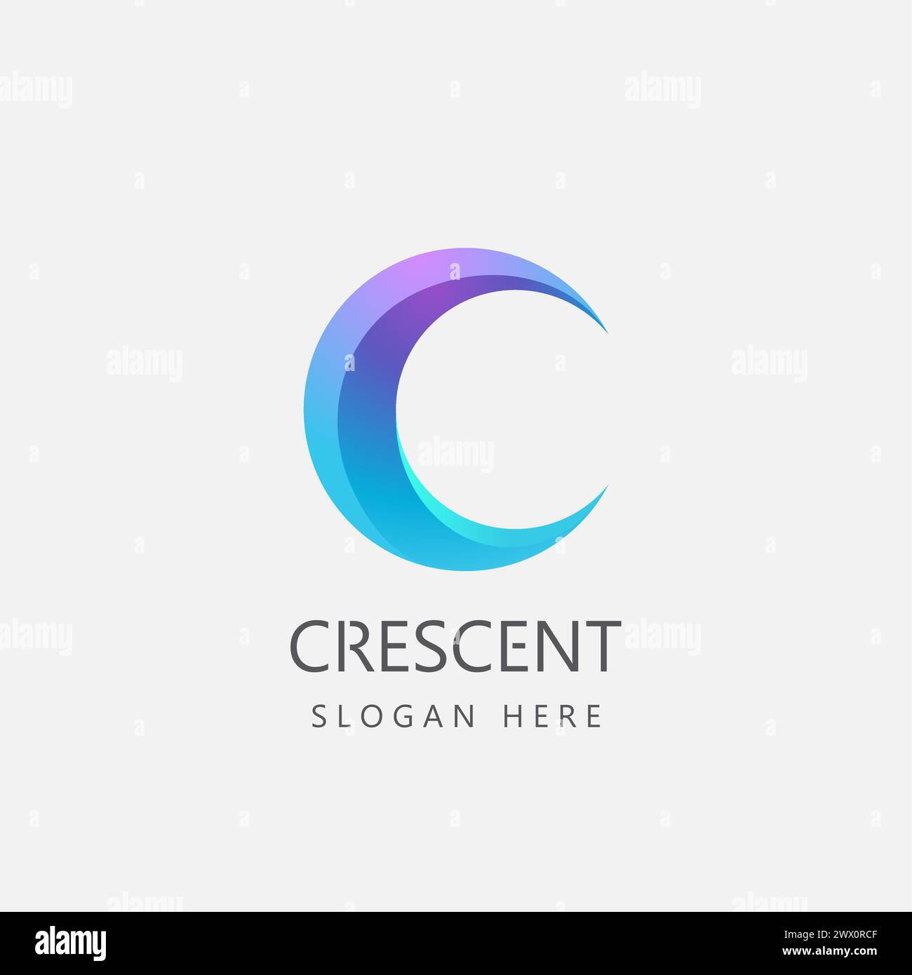 Crescent Business Logo Concept. Teamwork, Social, Or Community Symbol ...
