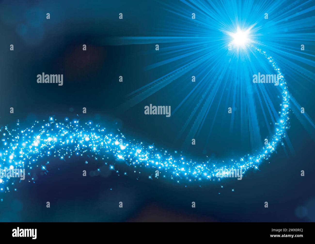 Magic Blue Glitter with Illuminated Light Background, Vector ...