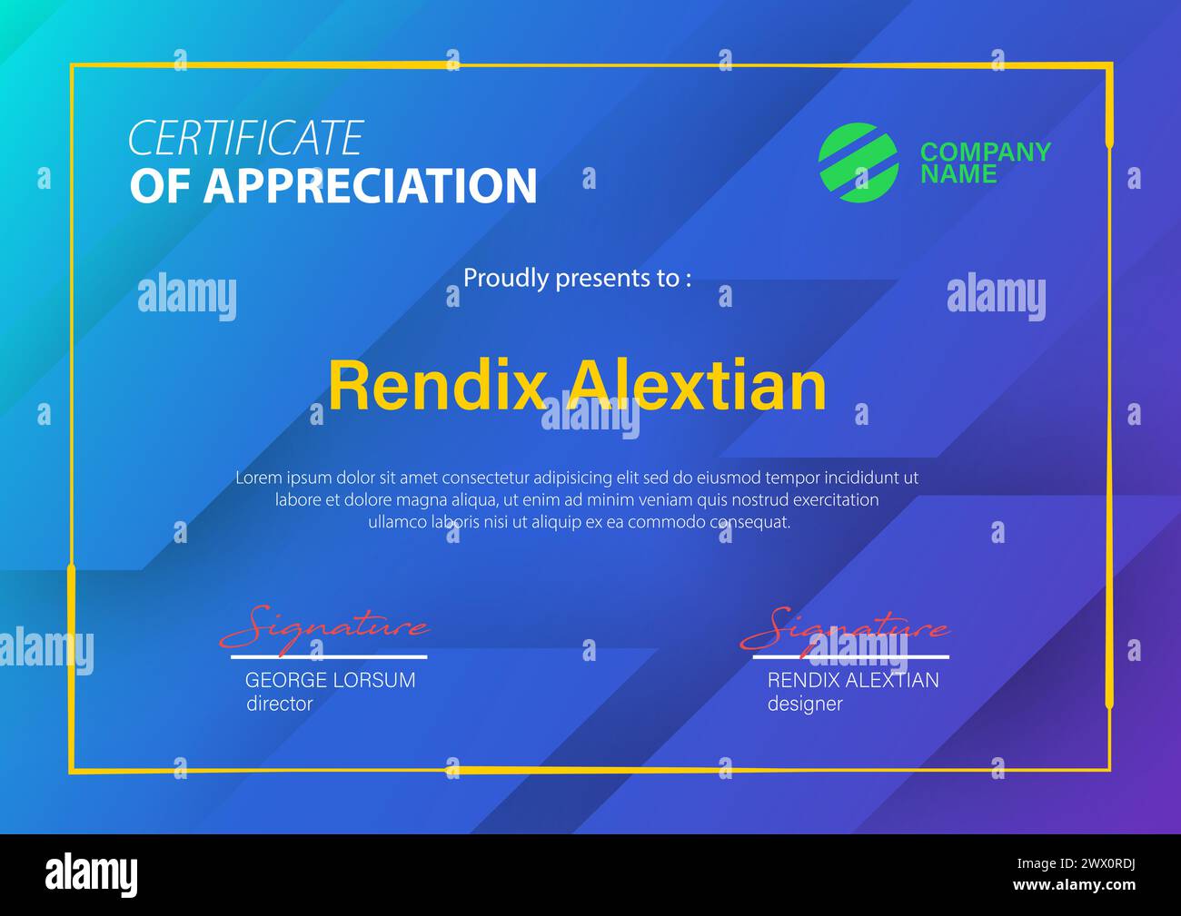Certificate of Appreciation Template, with Geometric Background, Vector ...