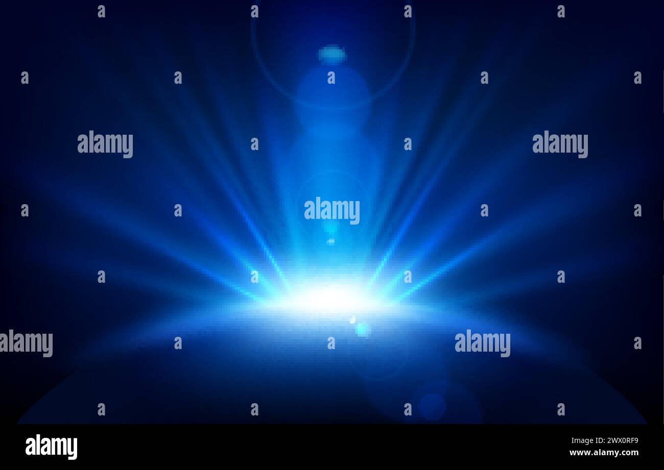Blue Rays with Lens Flare, Vector Illustration Stock Vector Image & Art ...