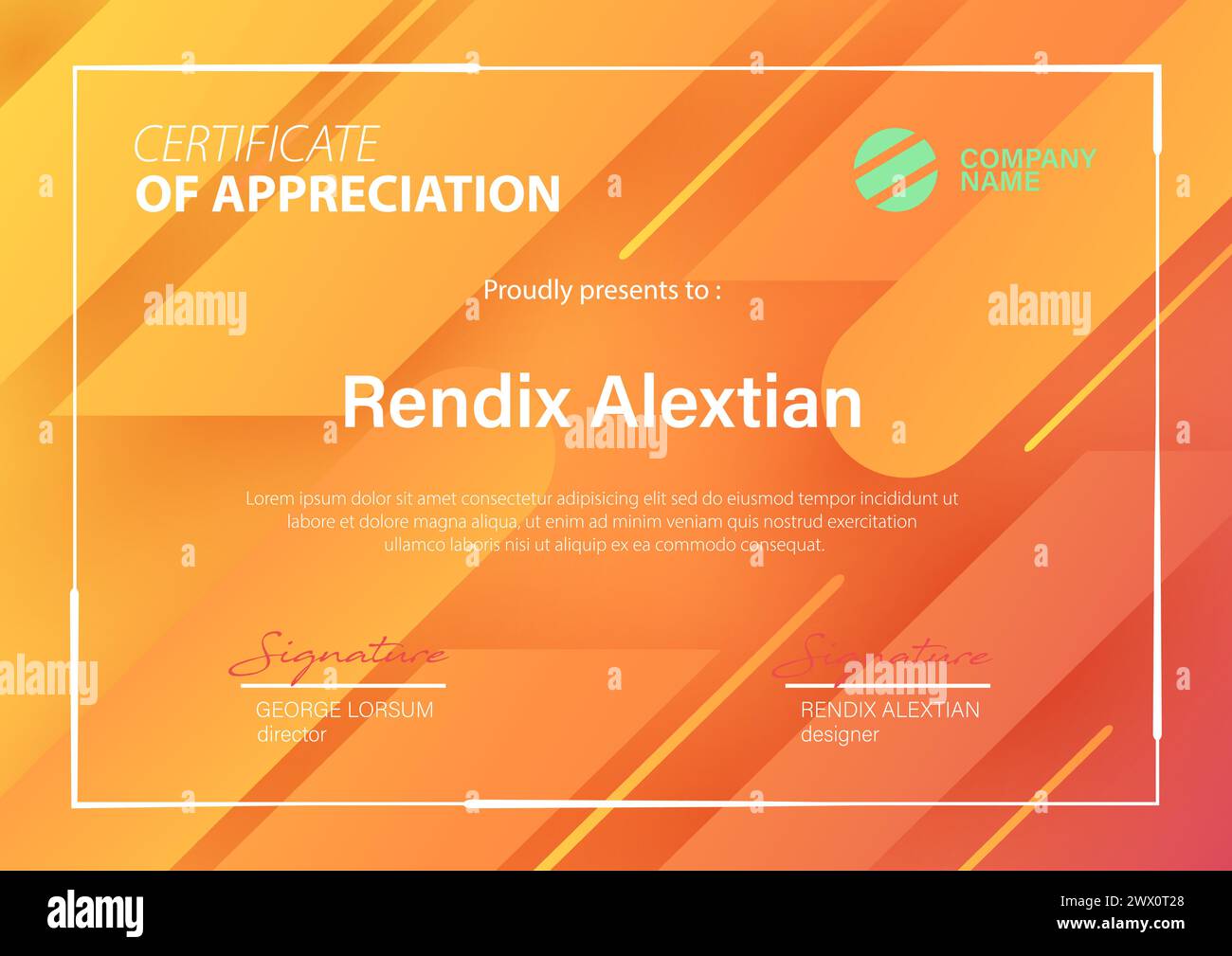 Certificate of Appreciation Template, with Geometric Background, Vector ...